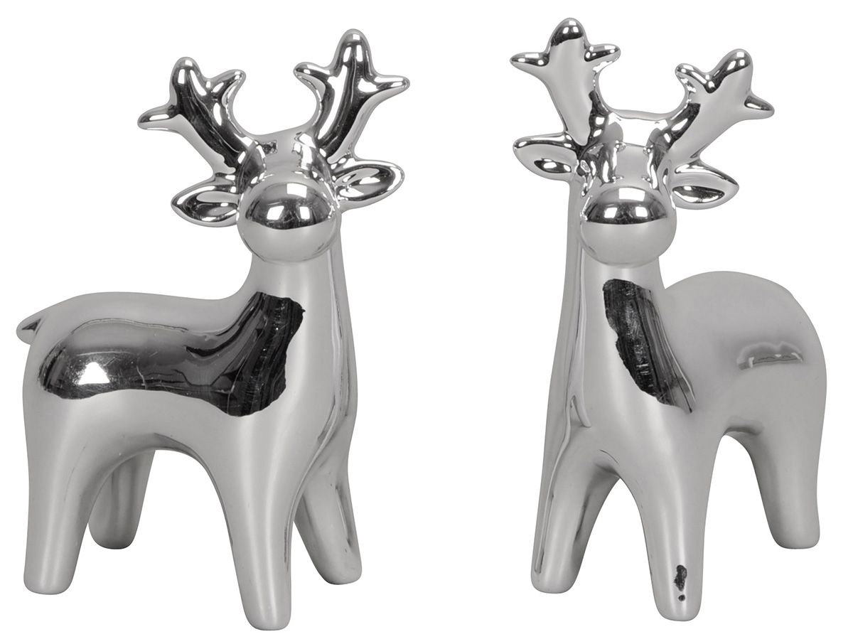 Deko Hirsche als Set in silber